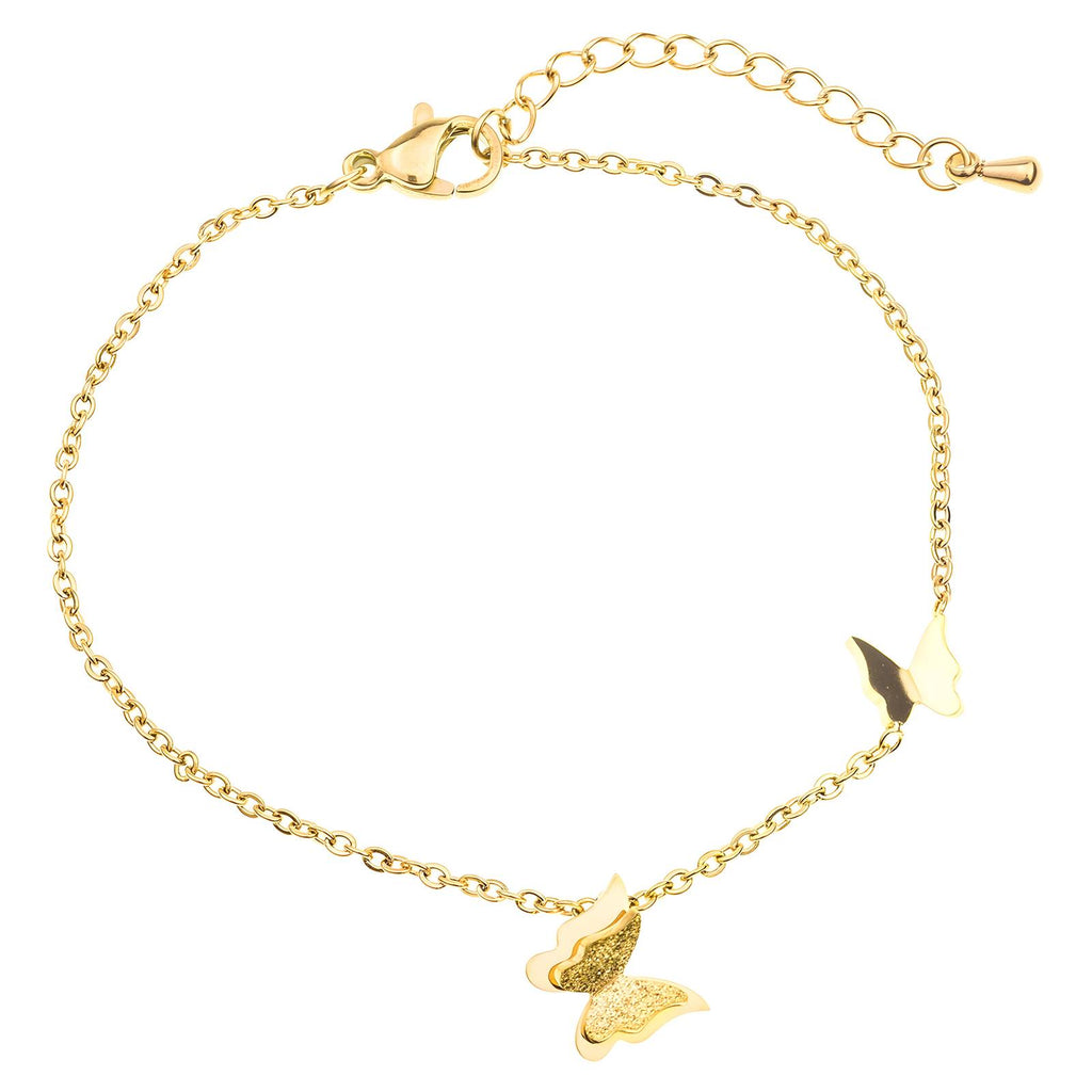 18K gold plated Stainless steel Butterflies bracelet, Intensity – Monique's Place